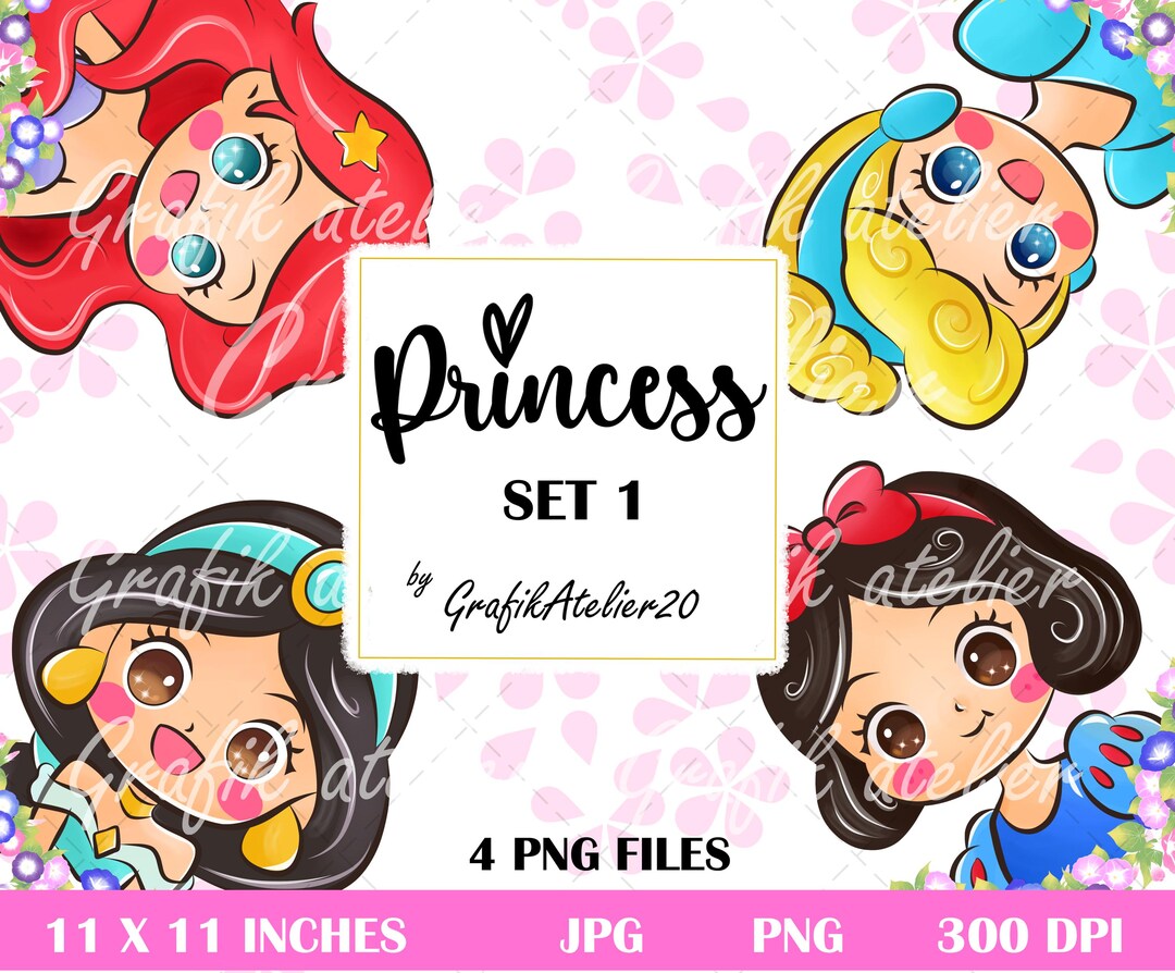 LITTLE PRINCESSES Clipart, Cute Princesses, Fairy Tales, Intant ...