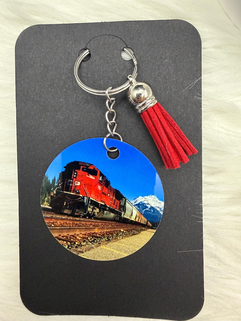 Banff Train Keychain – Double Sided Metal Nature Photo Keychain ...