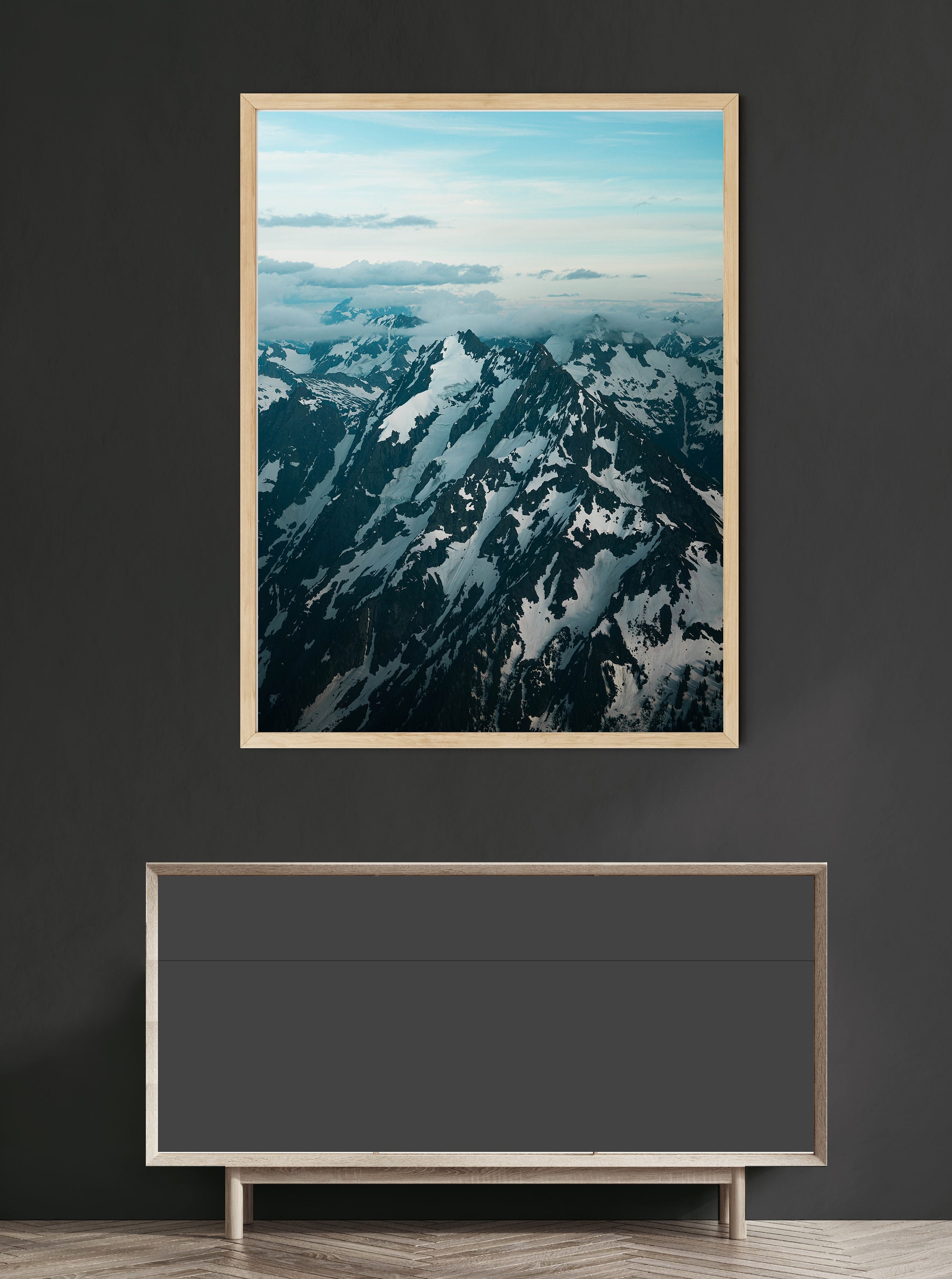 Blue Mountain Print Mountain Wall Decor Blue Art Print - Etsy