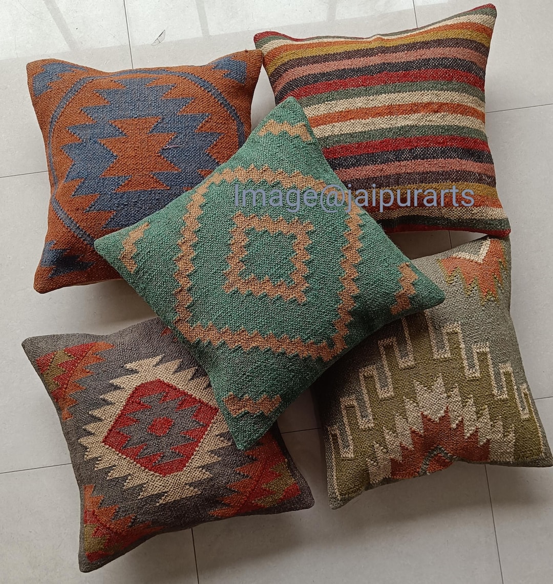 Handwoven Jute Cushion Cover 18x18 Inches Decorative Pillow Cover Jute ...