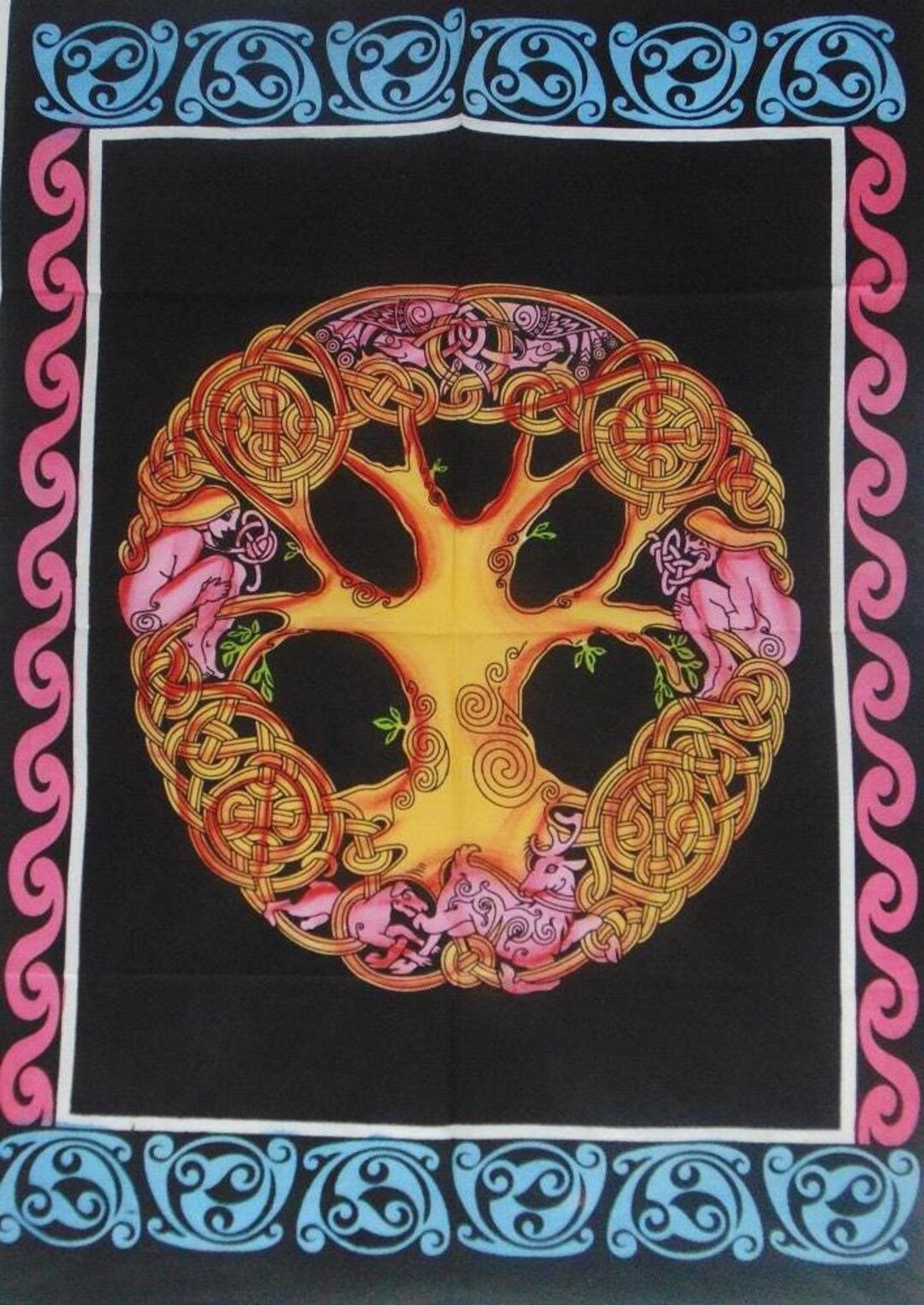 Celtic Tree Tapestry: Bohemian Indian Cotton Wall Art (40x30 Inches ...