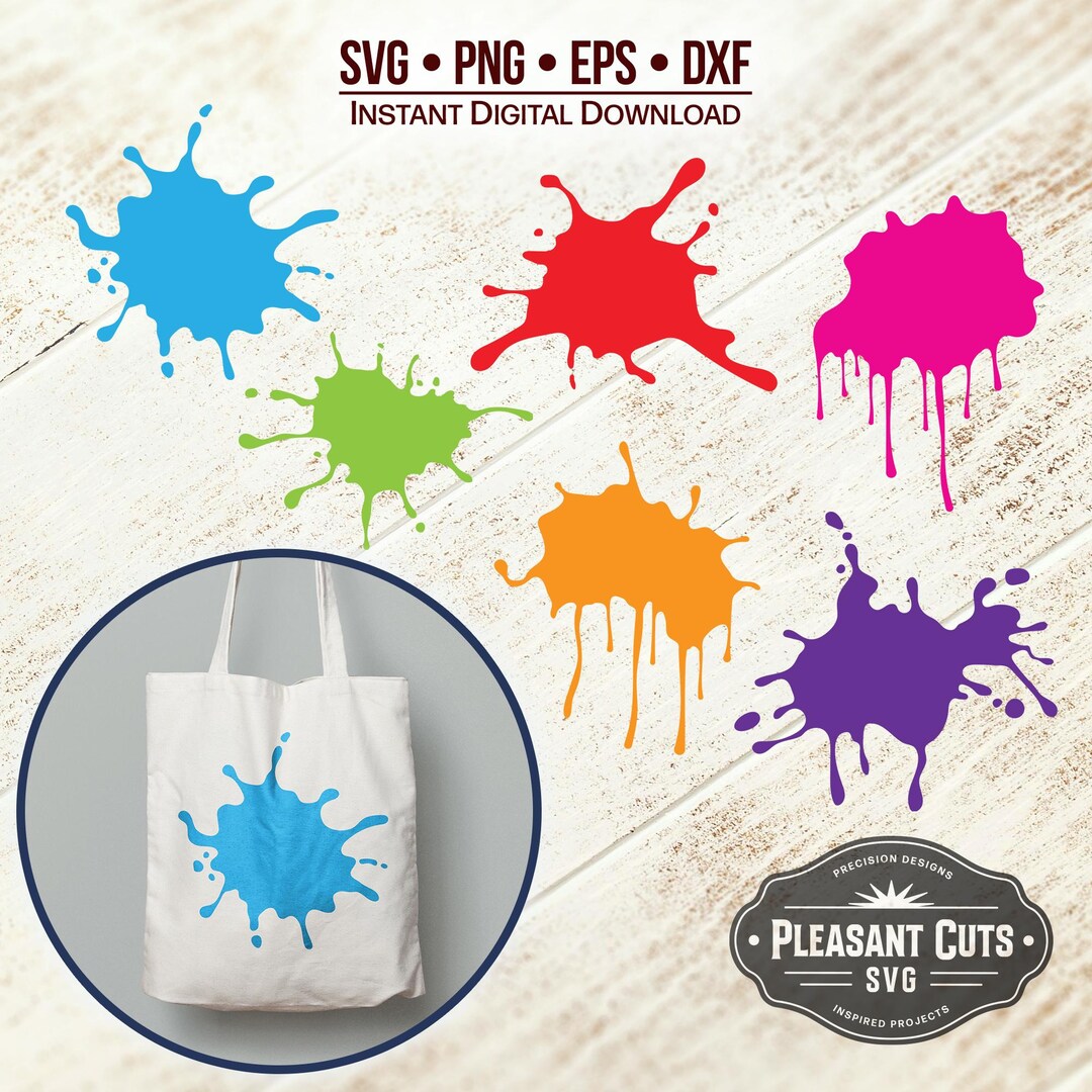 Paint Splatter SVG Clipart Bundle: Cricut & Silhouette (digital ...