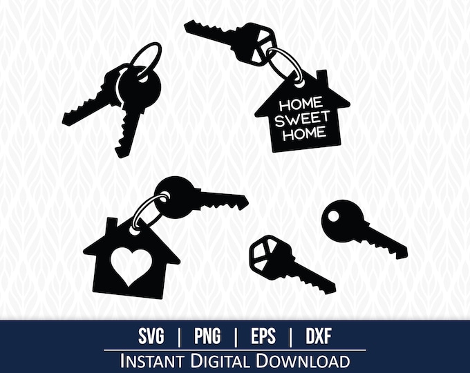 House Keys Svg, Home Keys Svg, New Home Svg. Vector Cut File for Cricut ...
