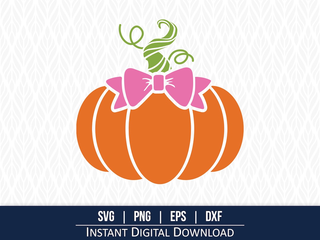 Pumpkin With Bow SVG: Halloween Png, Silhouette (digital File) - Etsy