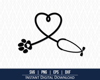 Paw Svg,vet Tech Svg, Vet, Healthcare,dog Paw Svg, Stethoscope, Png ...