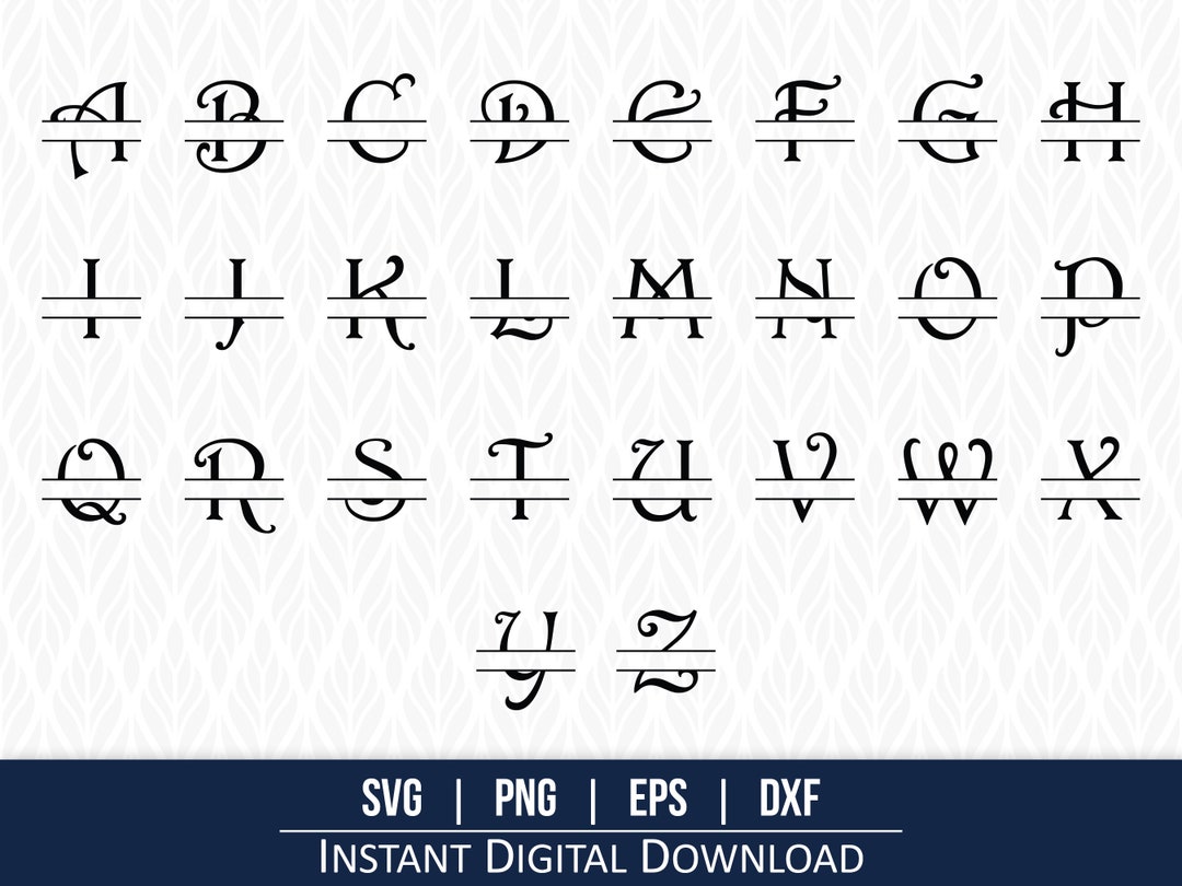 Split Monogram Alphabet Svg Etsy