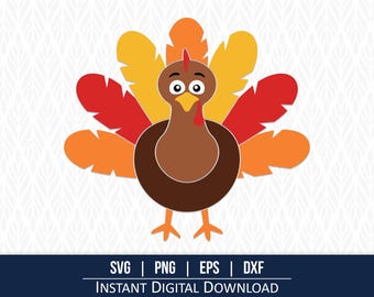 Thanksgiving Turkey - Instant Digital Download - Svg, Png, Dxf, and Eps ...