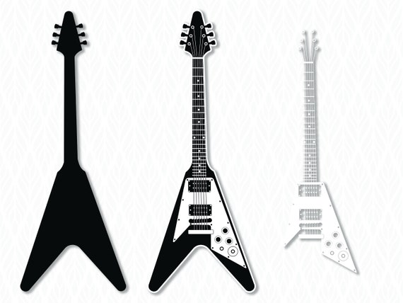 Gibson Flying V Electric Guitar Silhouette Png Download Red Flying V