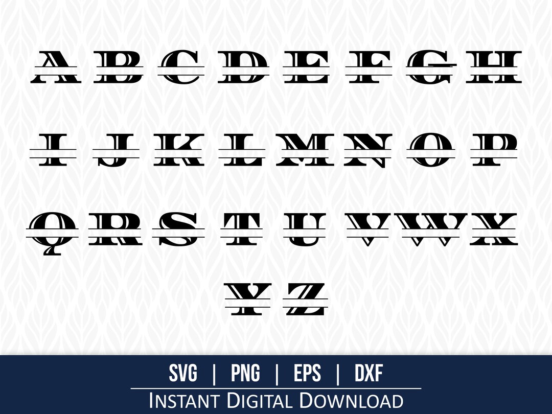 Split Monogram Alphabet SVG - Etsy