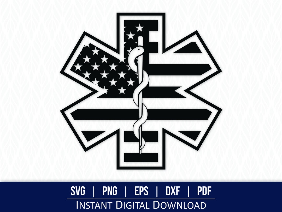 EMS SVG | EMT Svg | Star of Life Png | Paramedic Svg | Instant Digital ...