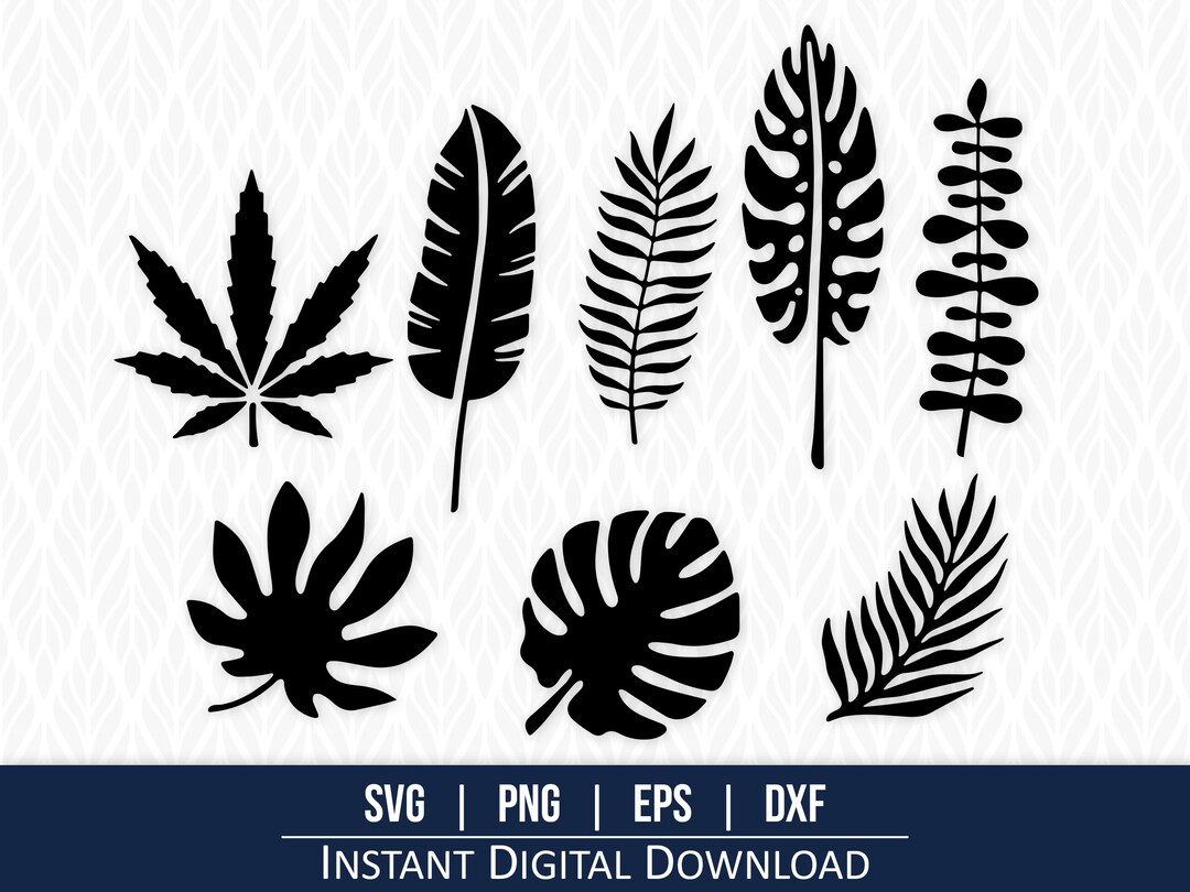 Tropical Leaves SVG, Leaf Clipart, Leaves Cut Files Instant Digital ...
