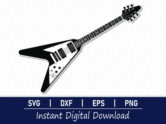Gibson Flying V Electric Guitar Silhouette Png