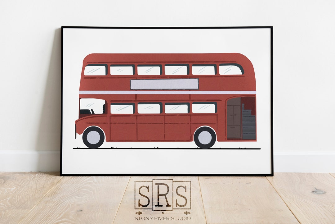 Bus Print, Double Decker Bus Print, Bus Picture, London Bus Print, Two ...