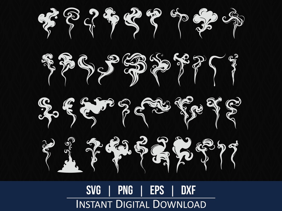 Wispy Smoke Effects: 37 SVG Designs (digital Download) - Etsy