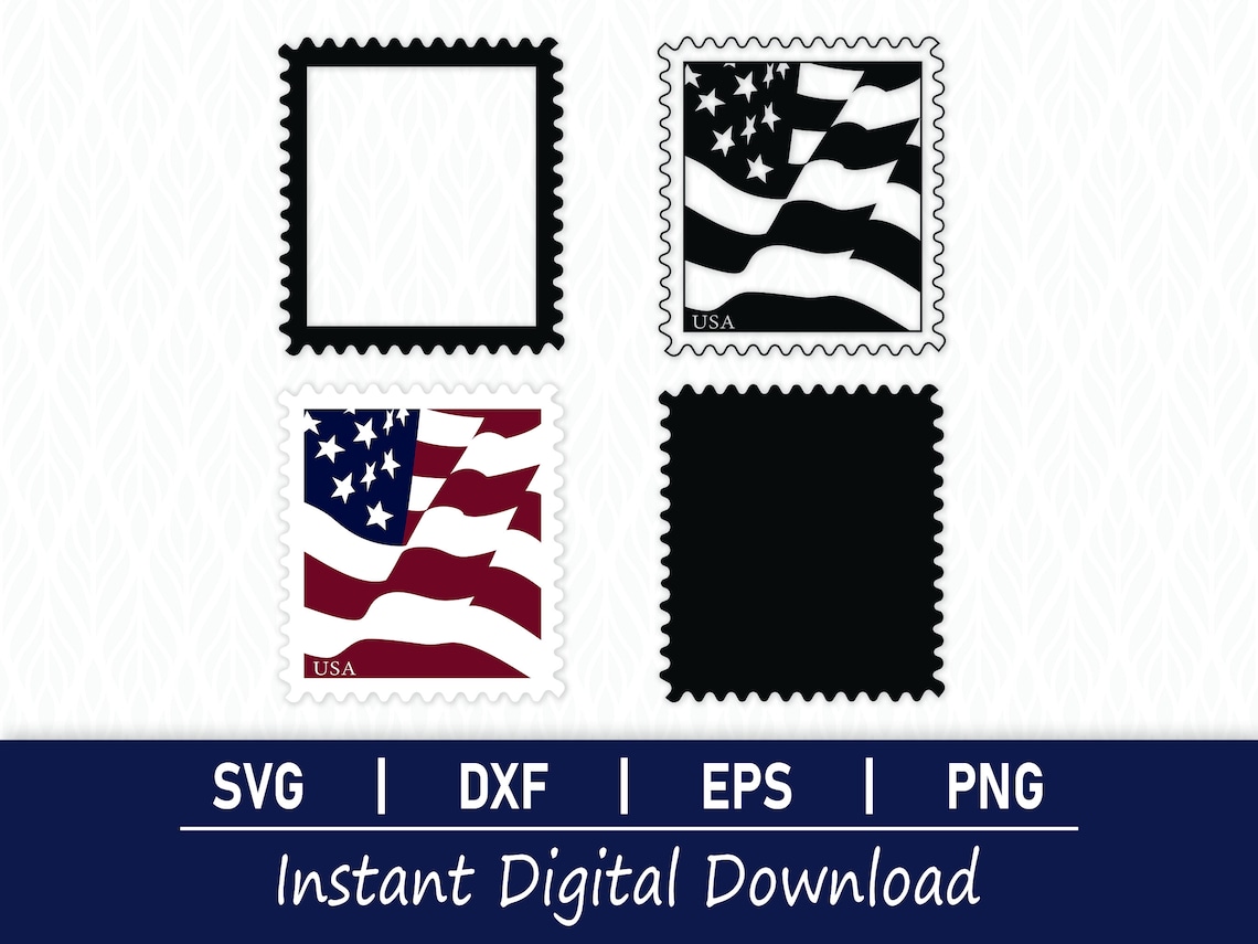 Postage Stamp SVG Postage Stamp Vector Clipart Postage - Etsy