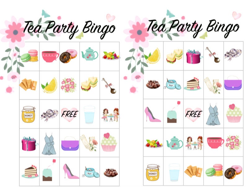 Printable Tea Party Bingo Game - Etsy