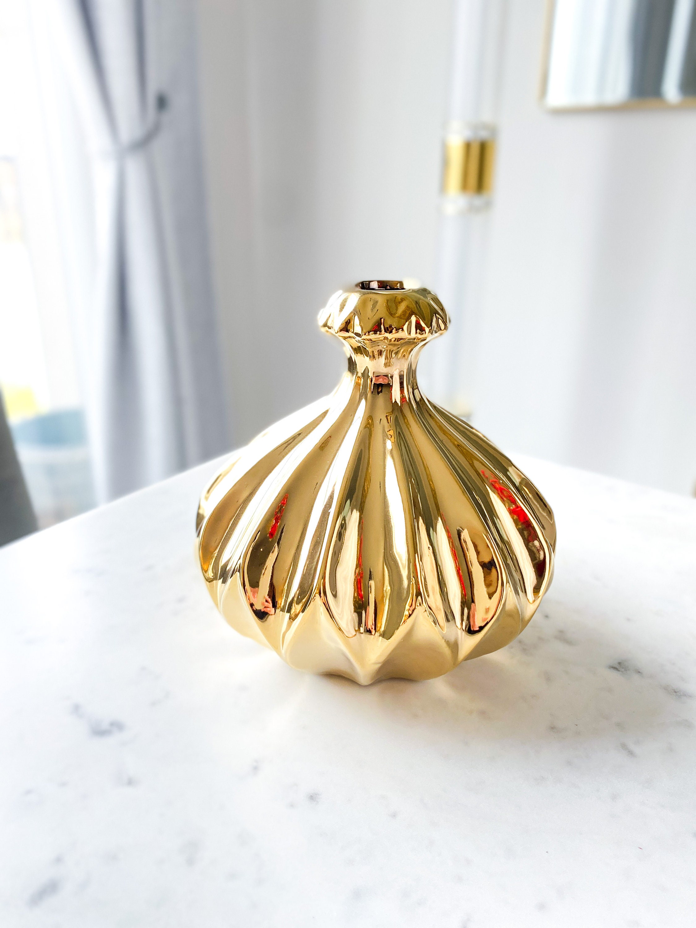 Small Gold Vase Gold Bud Vase Gold Metallic Vase Gold - Etsy