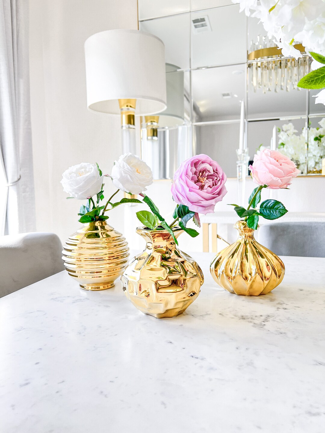 Small Gold Vase Gold Bud Vase Gold Metallic Vase Gold - Etsy