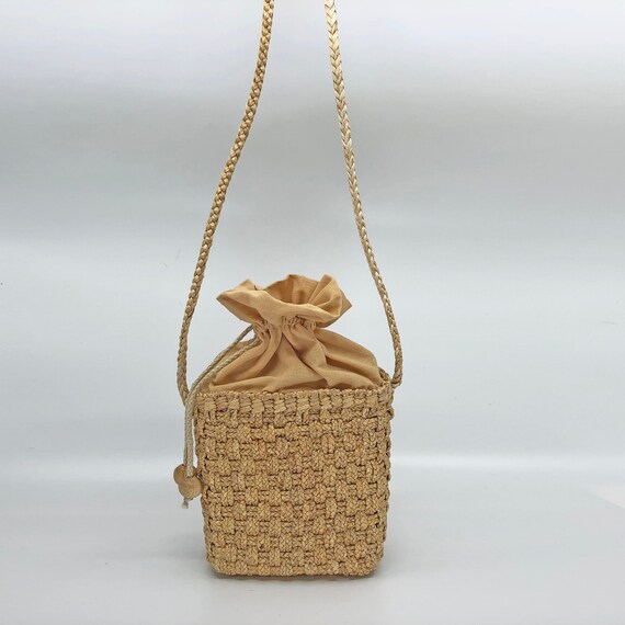 Handmade Thai Natural Straw Square Bucket Crossbody Bag - Etsy