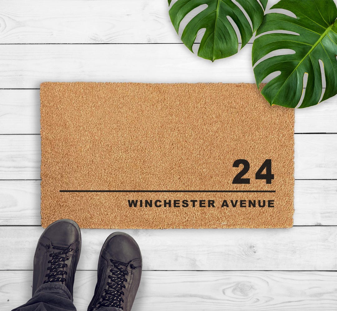 Custom Address Doormat - Personalized Housewarming Gift - Welcome Mat ...