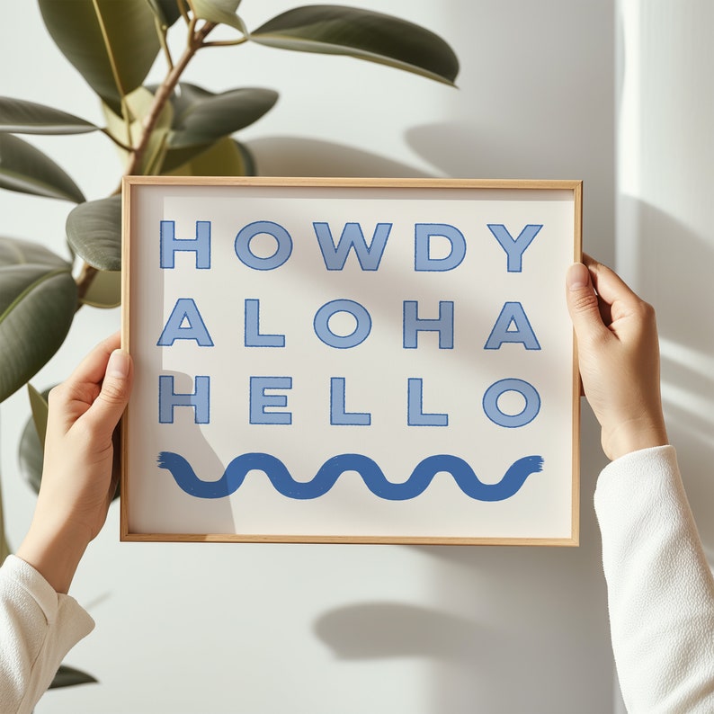Howdy Aloha Hello Print, Coastal Cowgirl Print, Seaside Print East ...