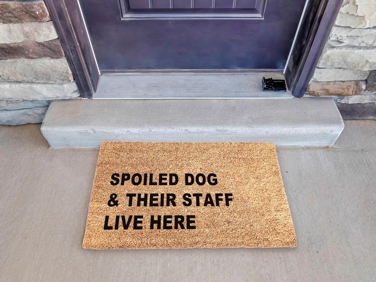 Spoiled Dog & Their Staff Live Here Doormat - Dog Lover Gift ...