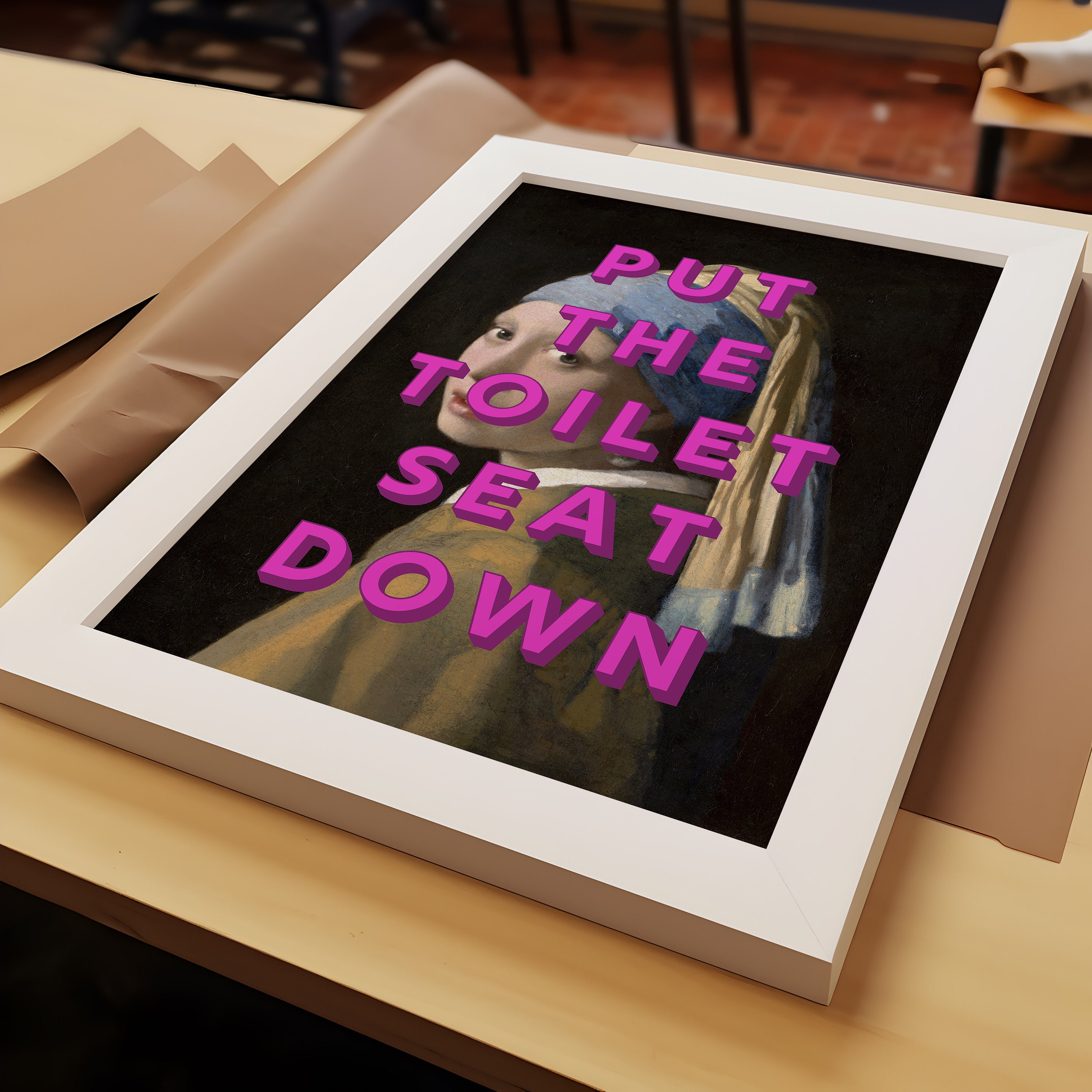 Put the Toilet Seat Down Poster, Toilet Humor, Funny Bathroom Art Print ...