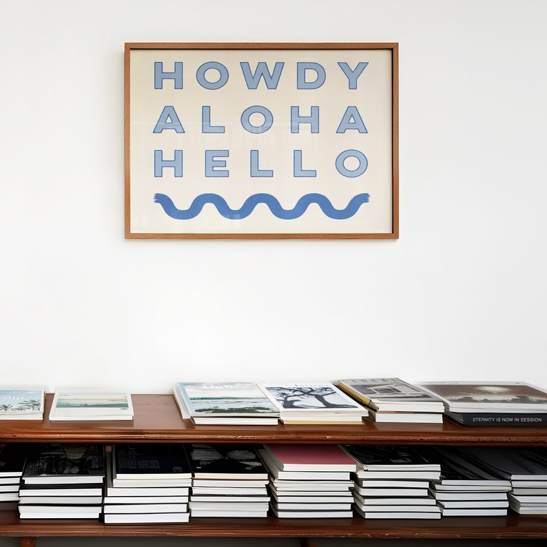 Howdy Aloha Hello Print, Coastal Cowgirl Print, Seaside Print East ...