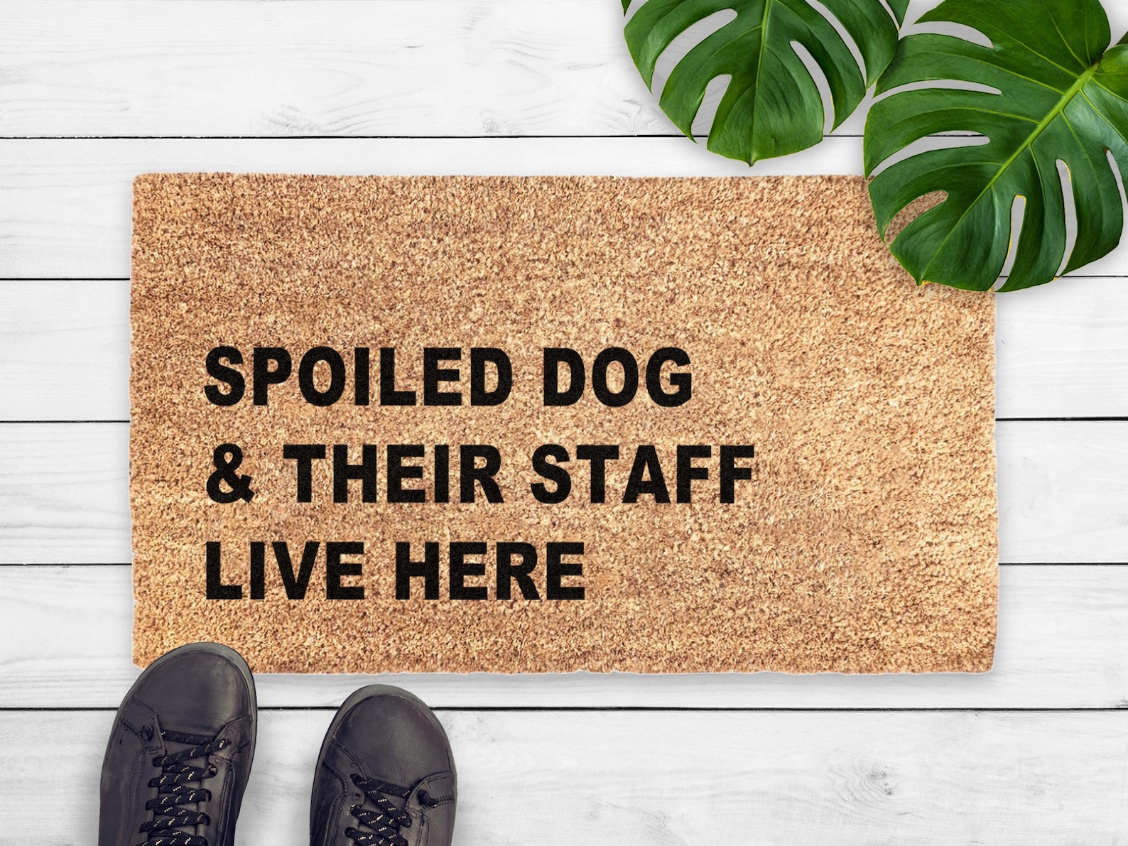 Spoiled Dog & Their Staff Live Here Doormat - Dog Lover Gift ...