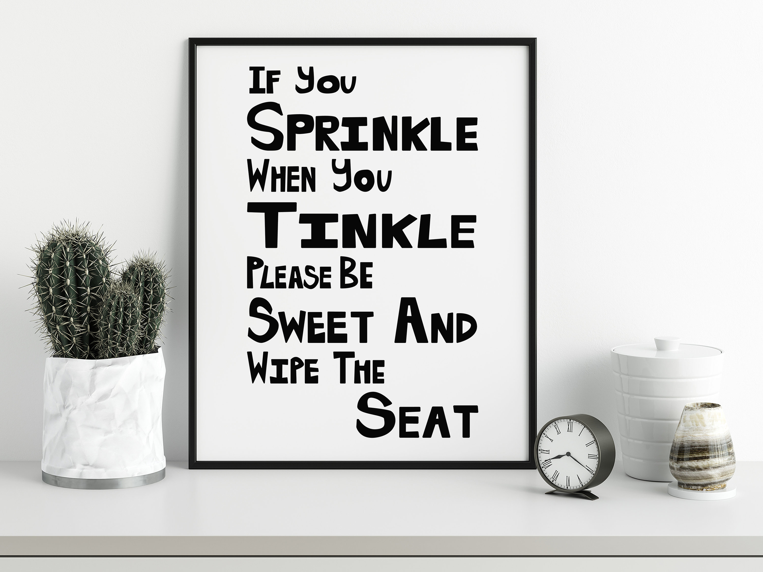 If You Sprinkle When You Tinkle, Funny Bathroom Toilet Art Print Wall ...