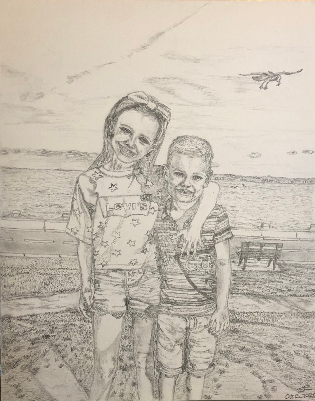 Custom Kids Portrait 11x14 Sample Work order Yours - Etsy