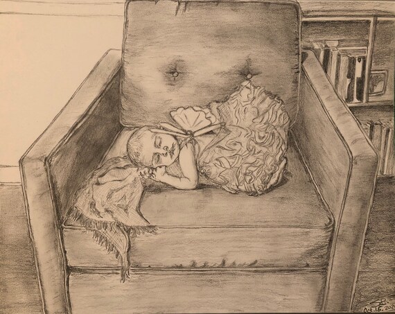 Custom Newborn Baby Drawing 11x14 on Bristol Paper | Etsy