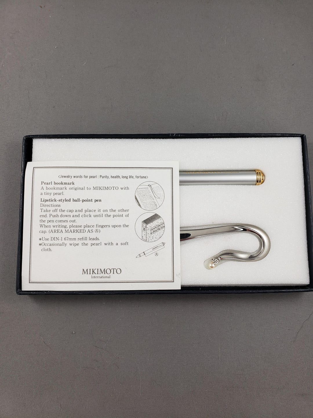 Vintage Mikimoto Bookmark & Pen - Etsy