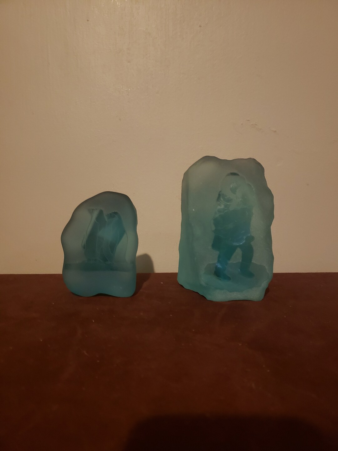 Vintage Native Frosted Art Glass Sculptures - Etsy