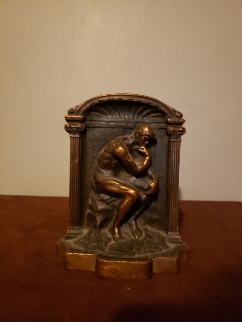 Vintage Rodin the Thinker Bookends - Etsy