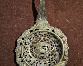 Antique Sterling Silver Tea Strainer, Flower Shape Art Nouveau Small ...