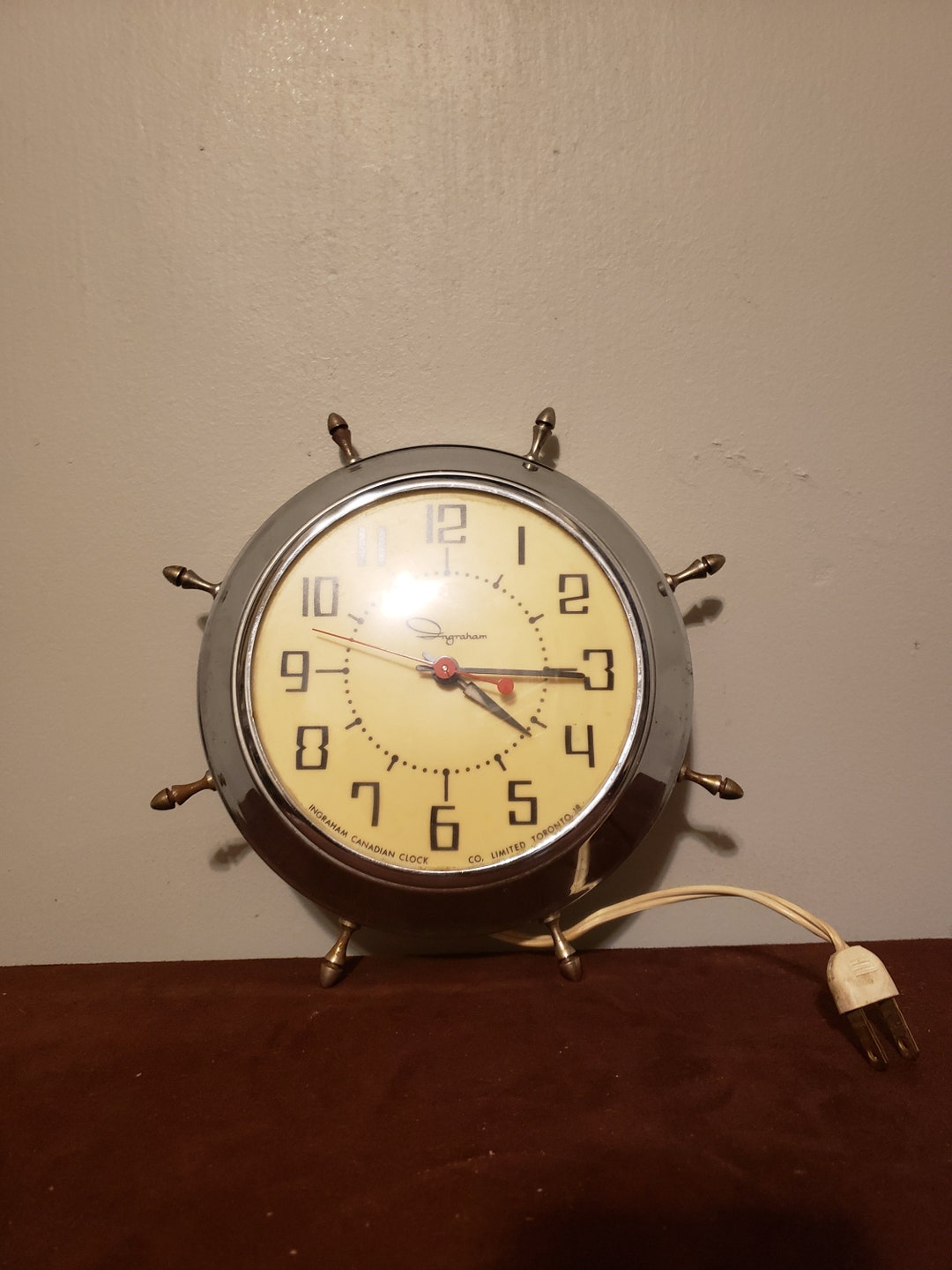 Vintage Ingraham Wall Clock - Etsy