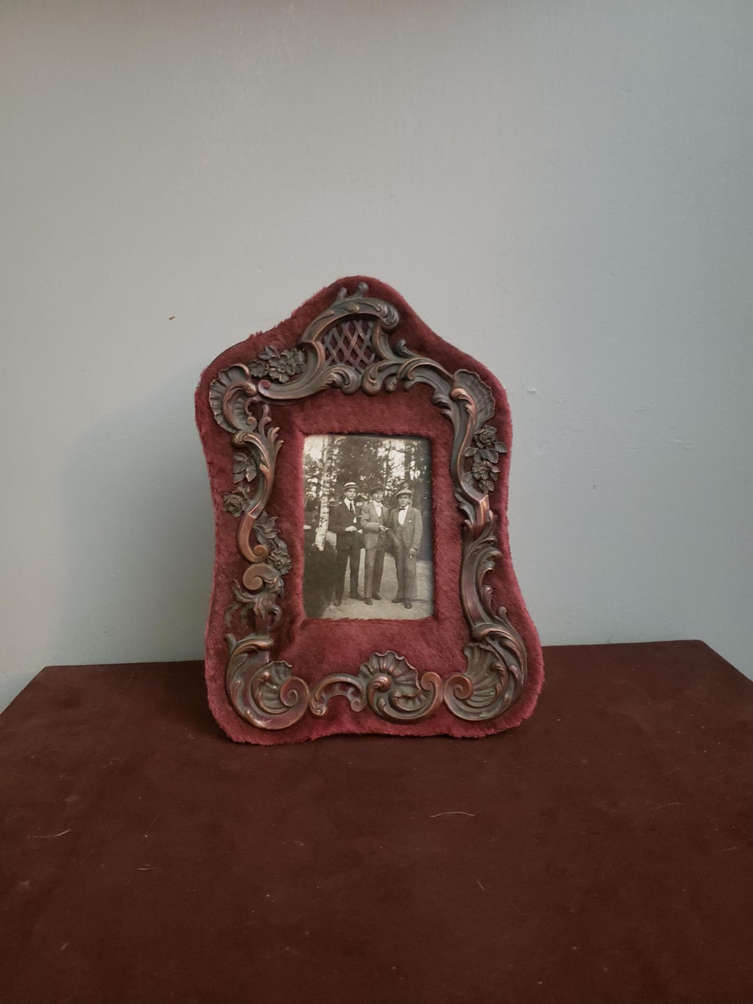 Antique Metal & Wood Picture Frame - Etsy