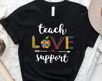 Inspirational Teacher Shirts Teach Love Inspire Shirt Back | Etsy