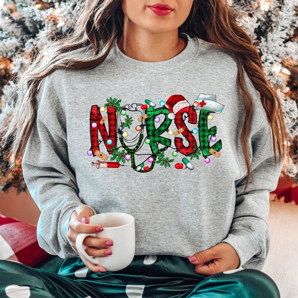 Personalized Christmas Nurse Sweatshirt - Etsy