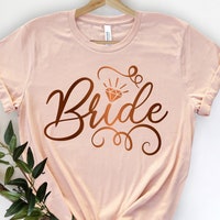 Embroidered BRIDE Shirt, Bride Tshirt, Oversized Bridal Shirt, Bride T ...