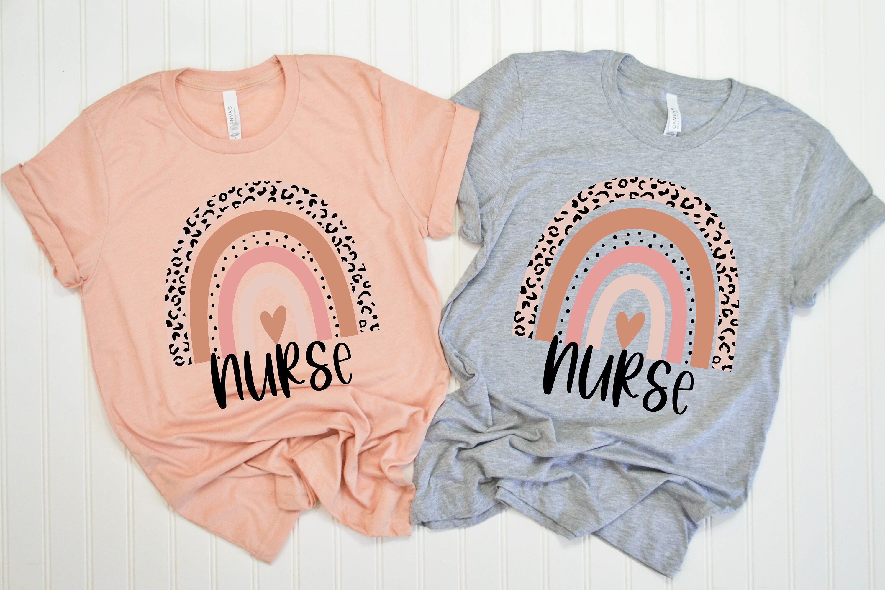 Rainbow Nurse Shirt, Leopard Print Nurse Life,registered Nurse Shirt ...