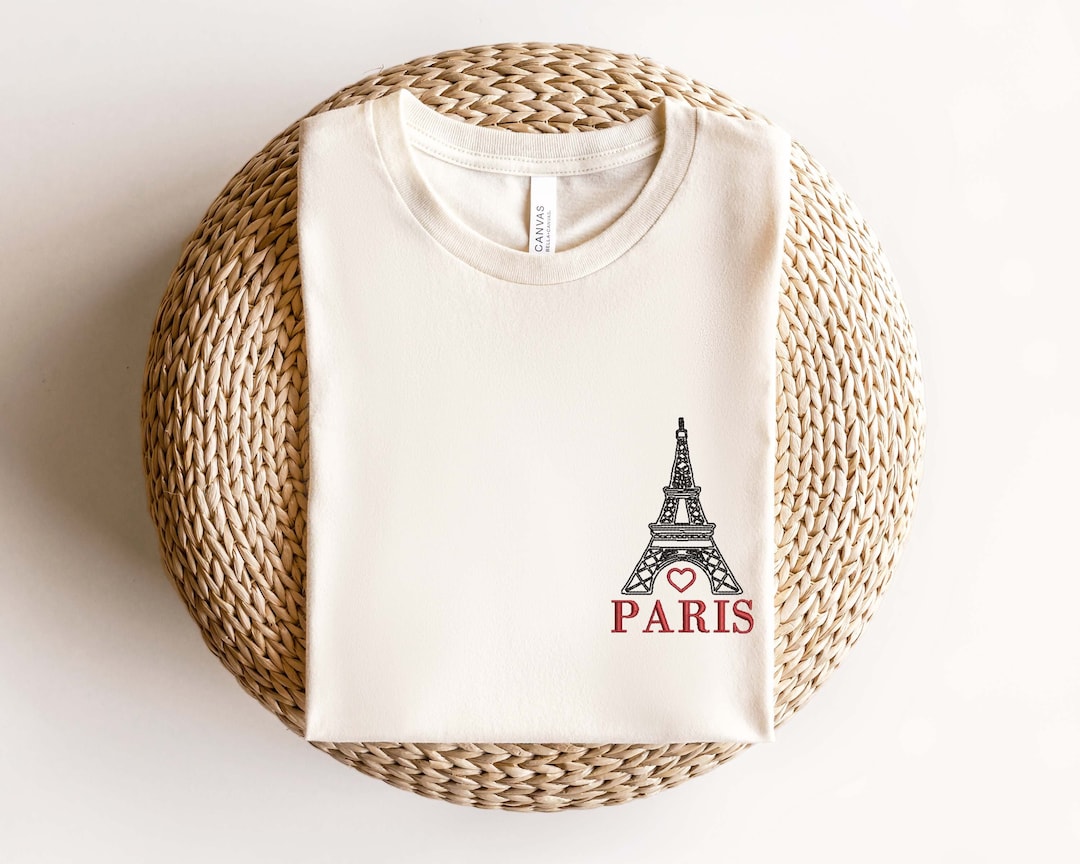 Embroidered France Paris Shirt,eiffel Tower Embroidery Shirt,paris ...