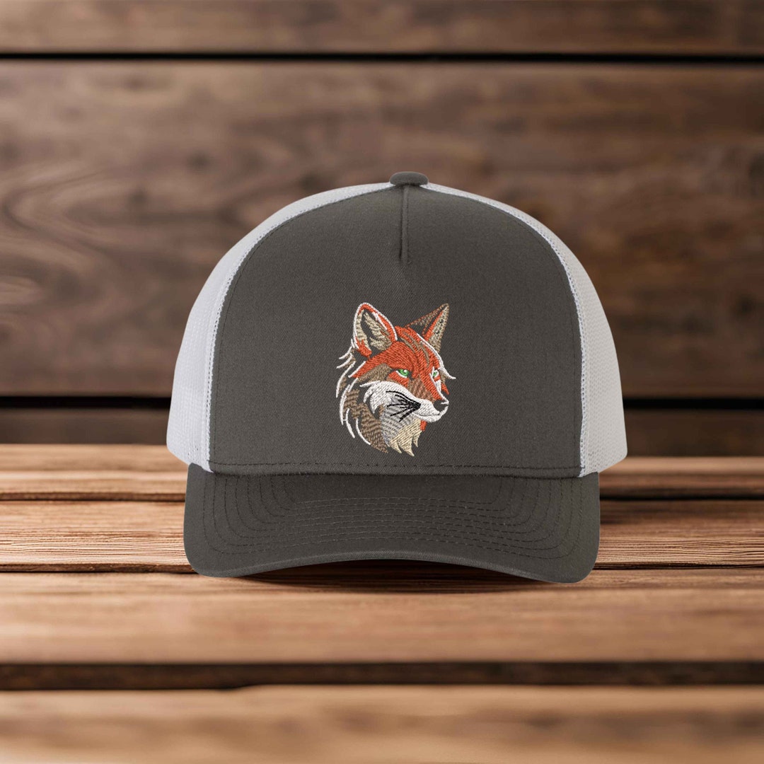 Embroidered Wolf Hats, Embroidered Dog Hat, Wolf Trucker Hat, Cute Wolf ...