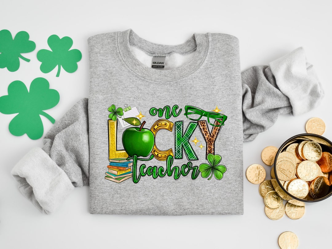 One Lucky Teacher Shirt, St.patrick Day Teacher Shirt, Shamrock T-shirt ...