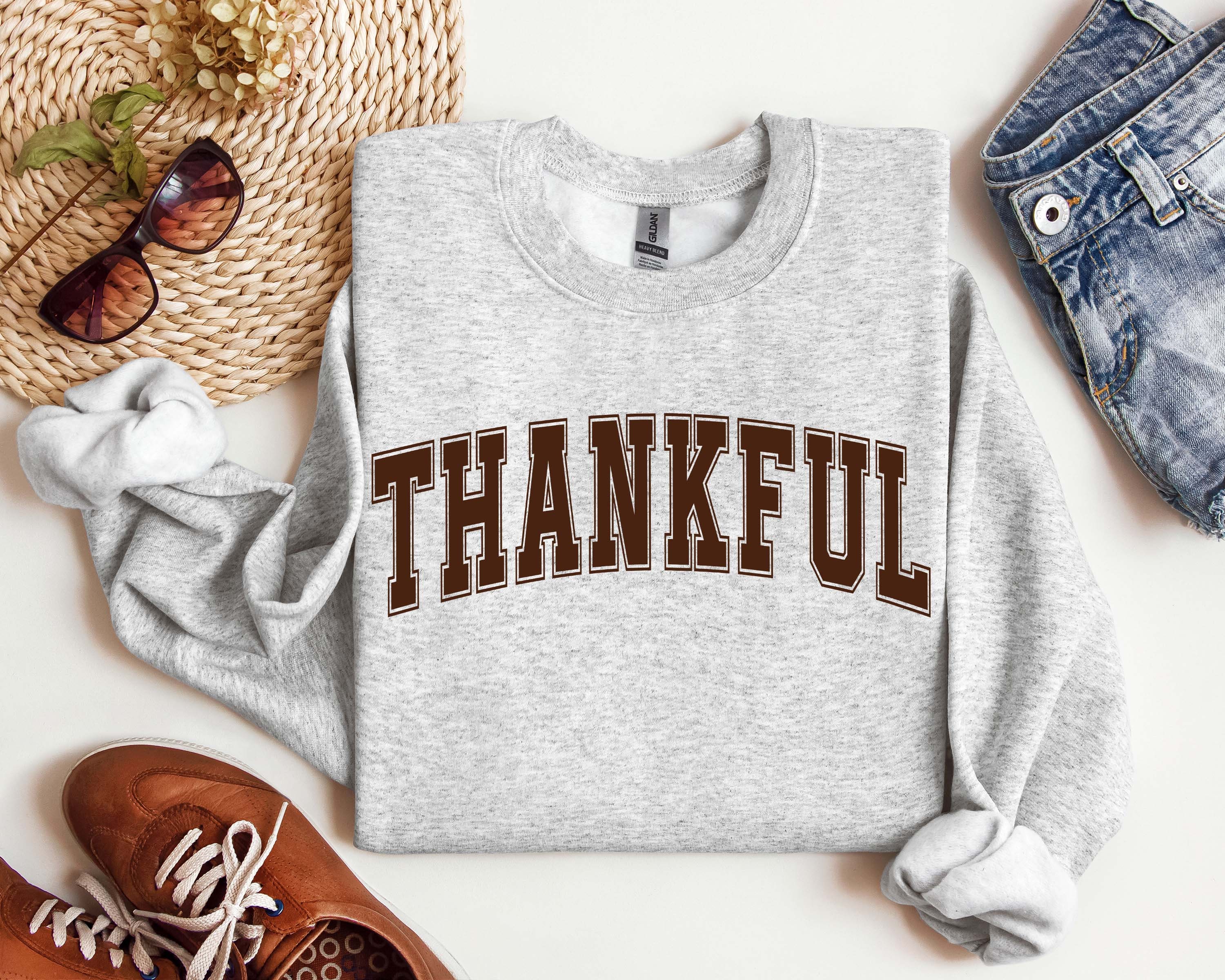Thankful Sweatshirt, Thankful Shirt, Womens Thanksgiving Sweatshirt ...