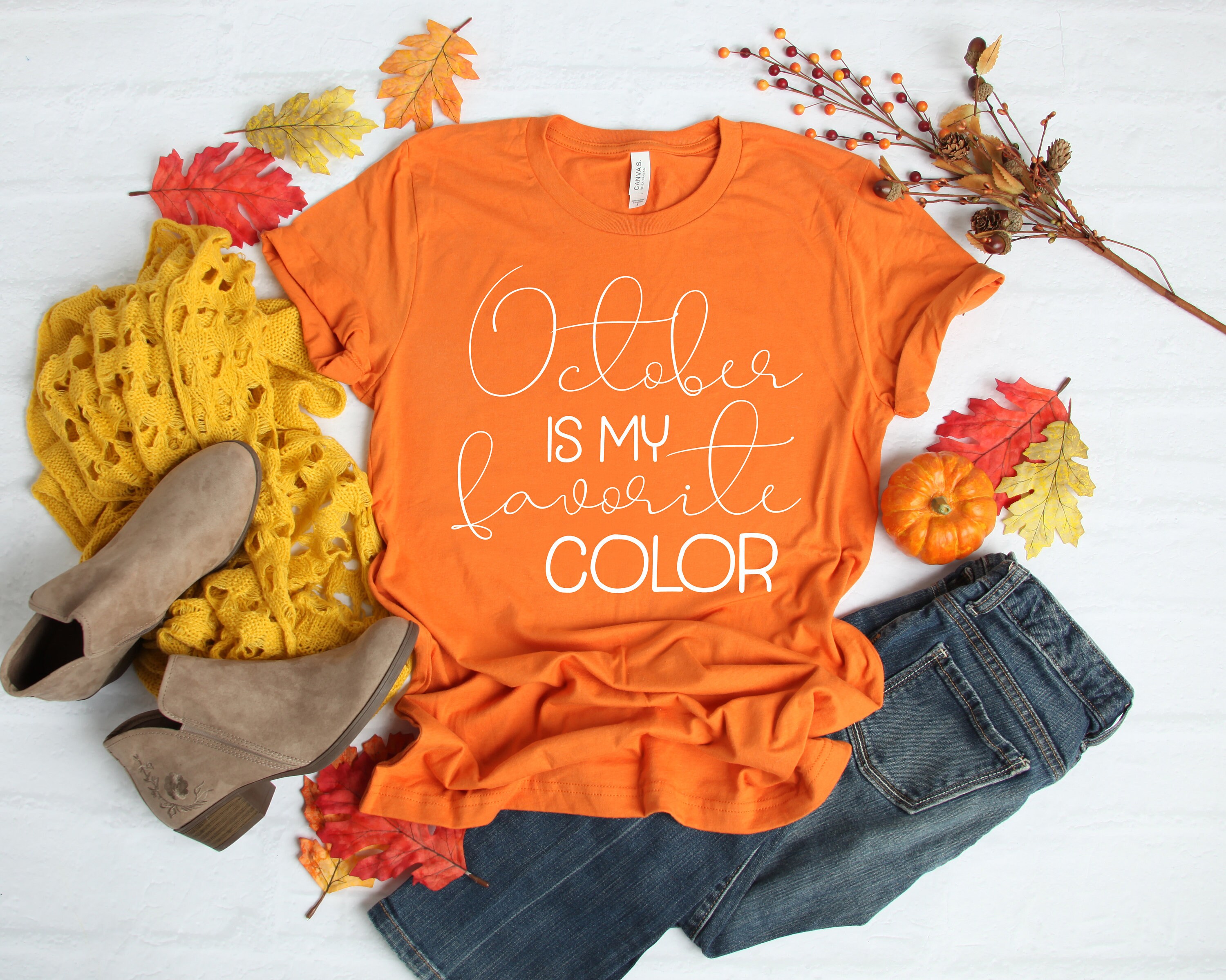 October is My Favorite Color Shirt,thankful Fall, Fall Shirt,fall ...