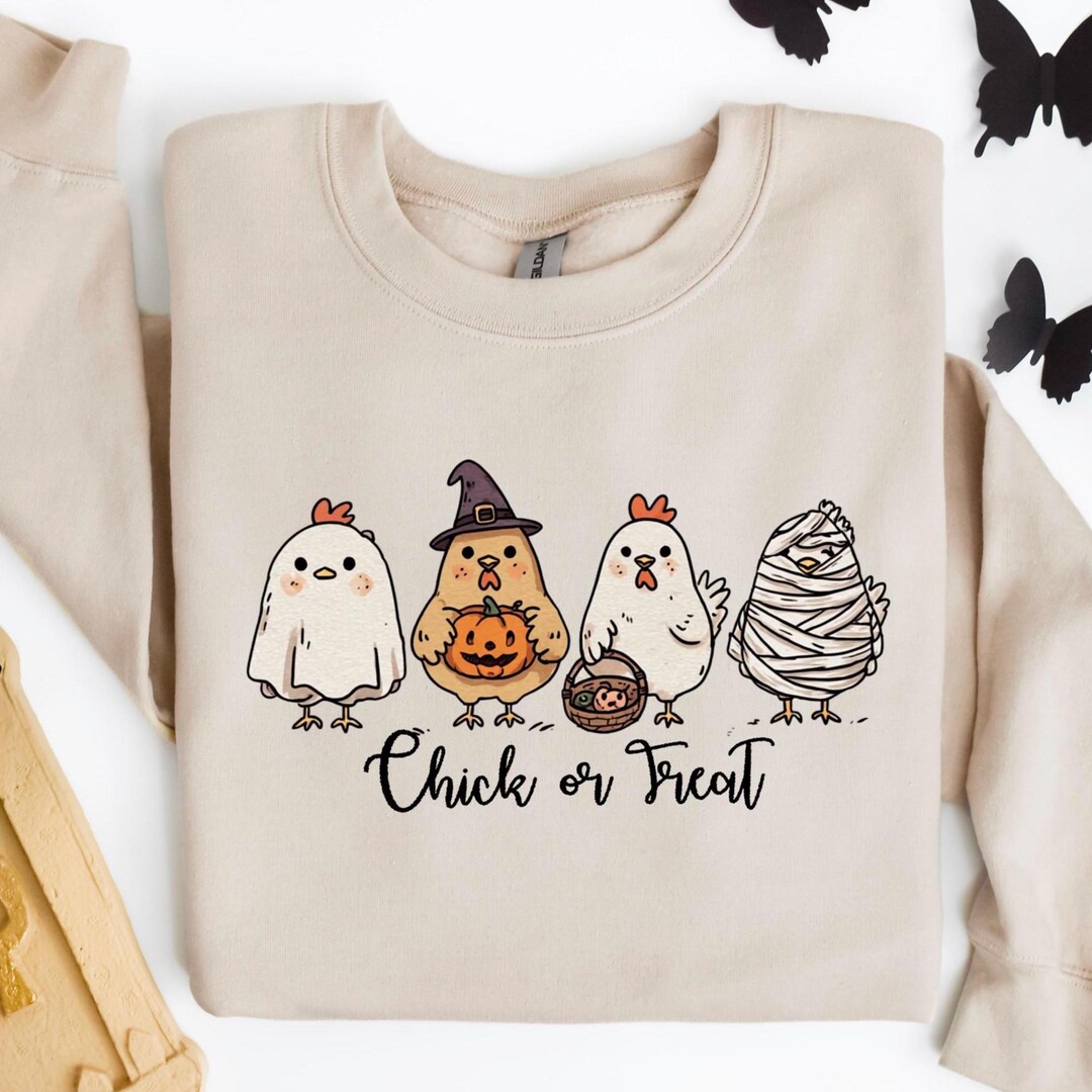 Sudadera de pollo de Halloween, sudadera divertida de pollo o trato de ...