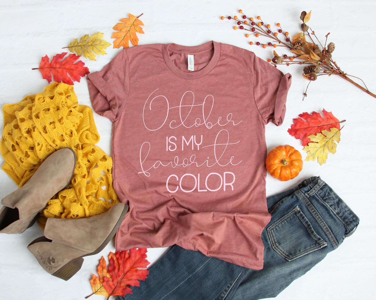 October is My Favorite Color Shirt,thankful Fall, Fall Shirt,fall ...