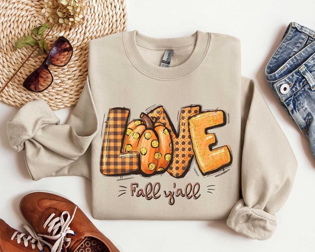 Love Fall Y'all Sweatshirt, Halloween Sweatshirt, Thanksgiving,hello ...